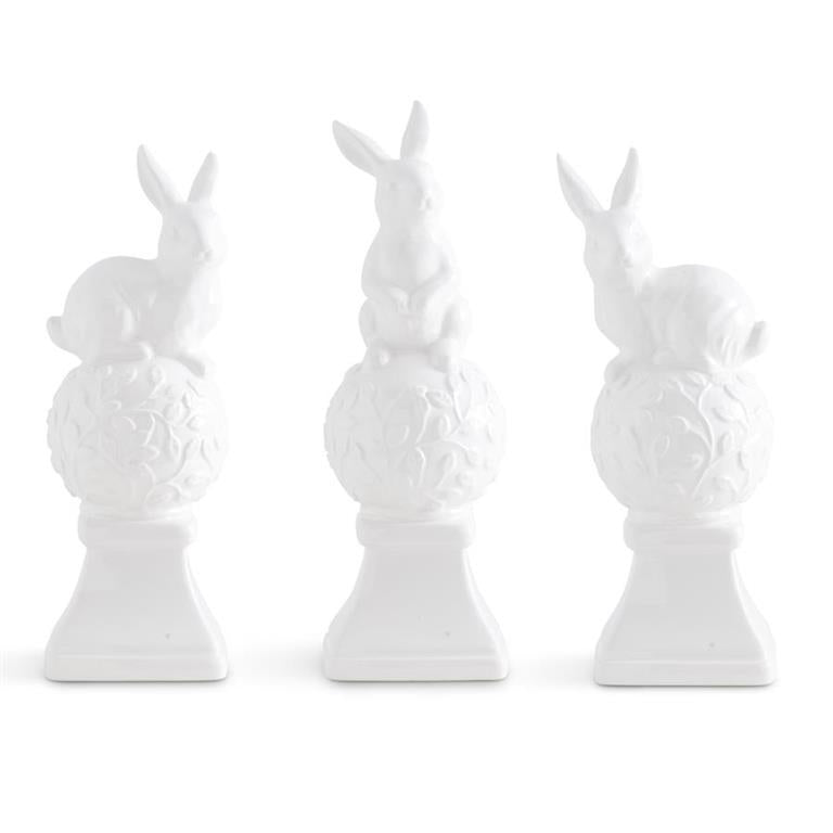 Ceramic Finial with Bunny| Fourth and Main on Laurel